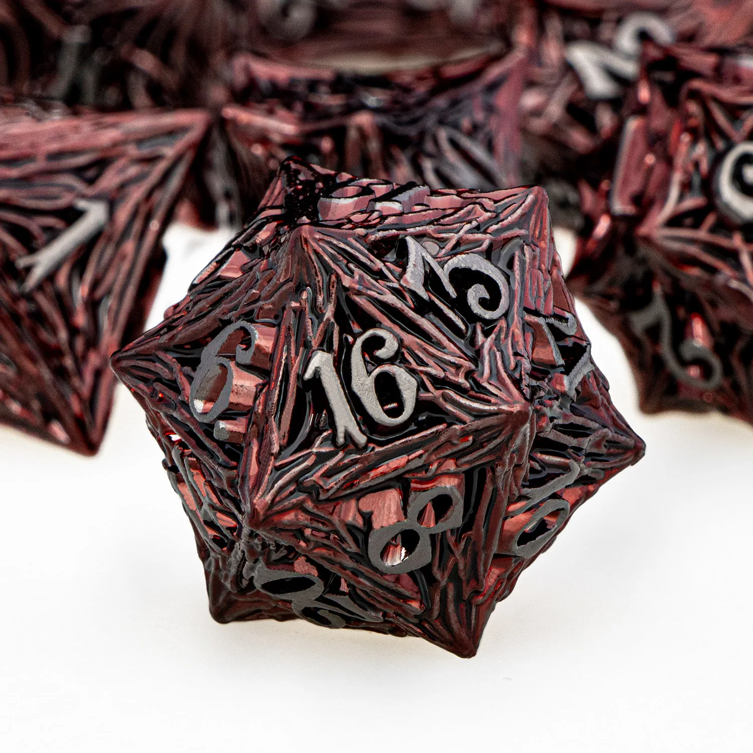 Tree Root Dnd Metal Dice Set Red D+D Polyhedral Dice For D dnd D ...