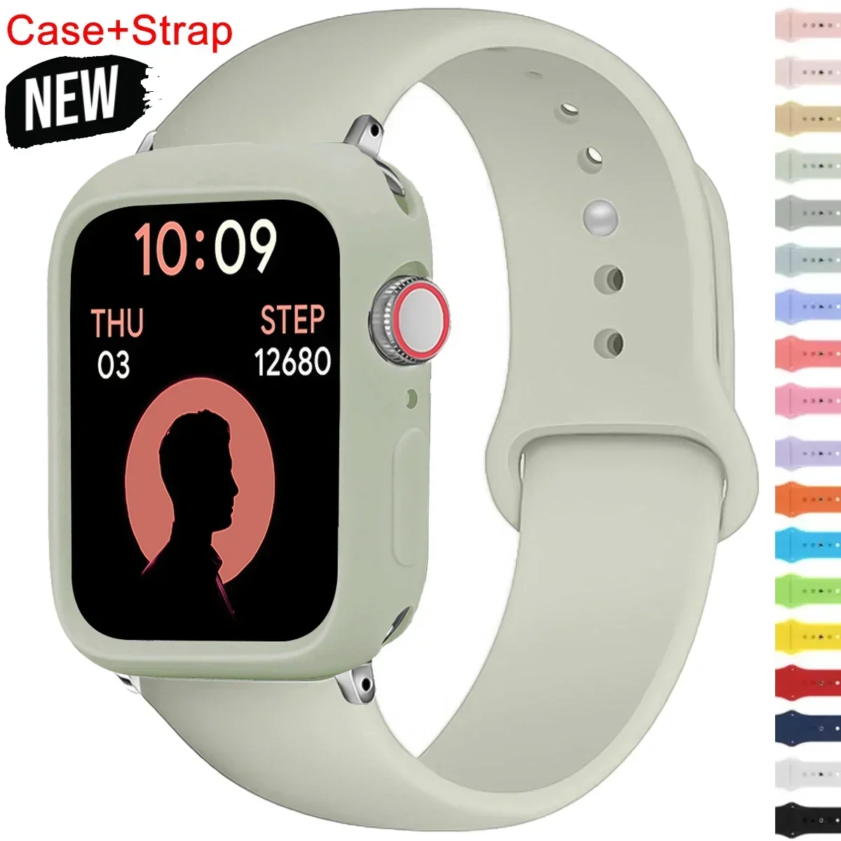 TPU Case+Strap for Apple Watch Band 46 42 44 41 40mm 45mm 49mm Screen ...