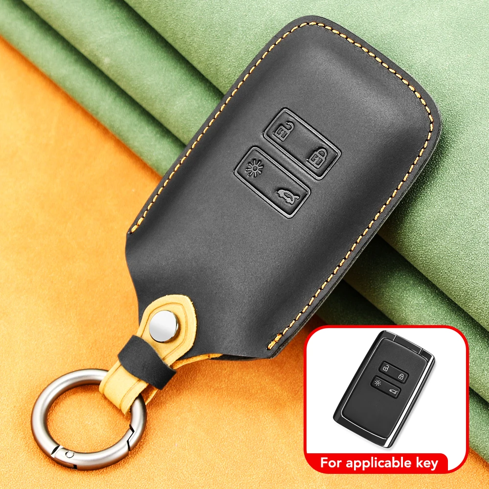 Leather-Car-Key-Case-Cover-for-renault-megane-4-clio-arkana-captur-zoe ...