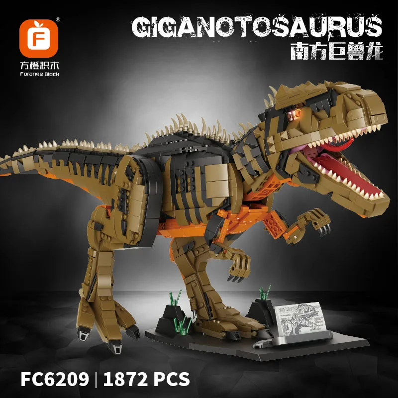 New MOC 1872PCS Jurassic Dino World Giganotosaurus Building Kits Bolcks ...