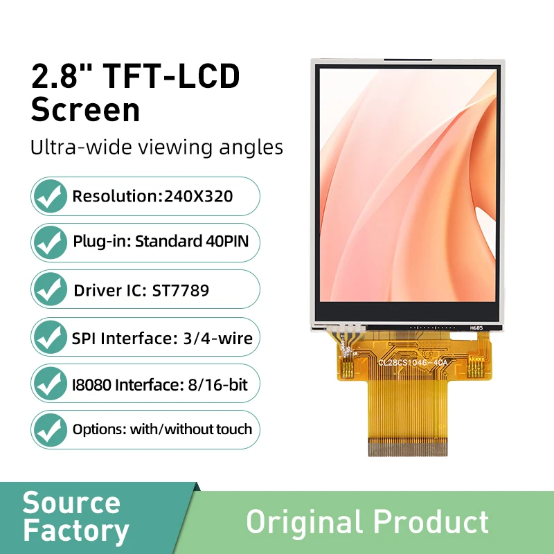 2-8-inch-TFT-LCD-touch-screen-IPS-color-connector-40PinST-7789-SPI ...