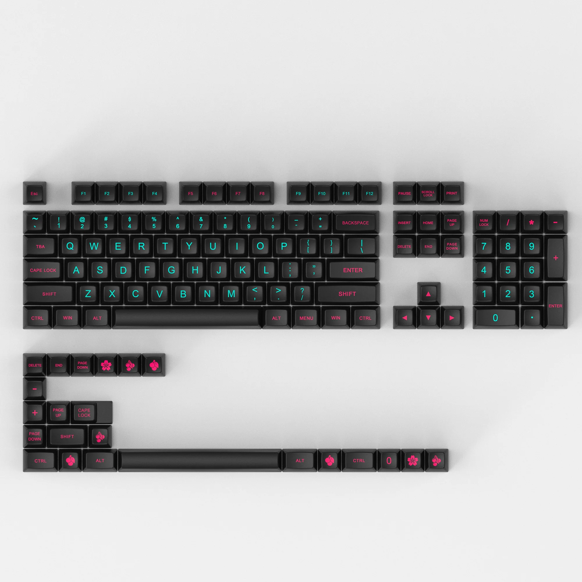 MAXKEY-Miami-Night-SA-Profile-Keycaps-Black-Doubleshot-ABS-Material-for ...