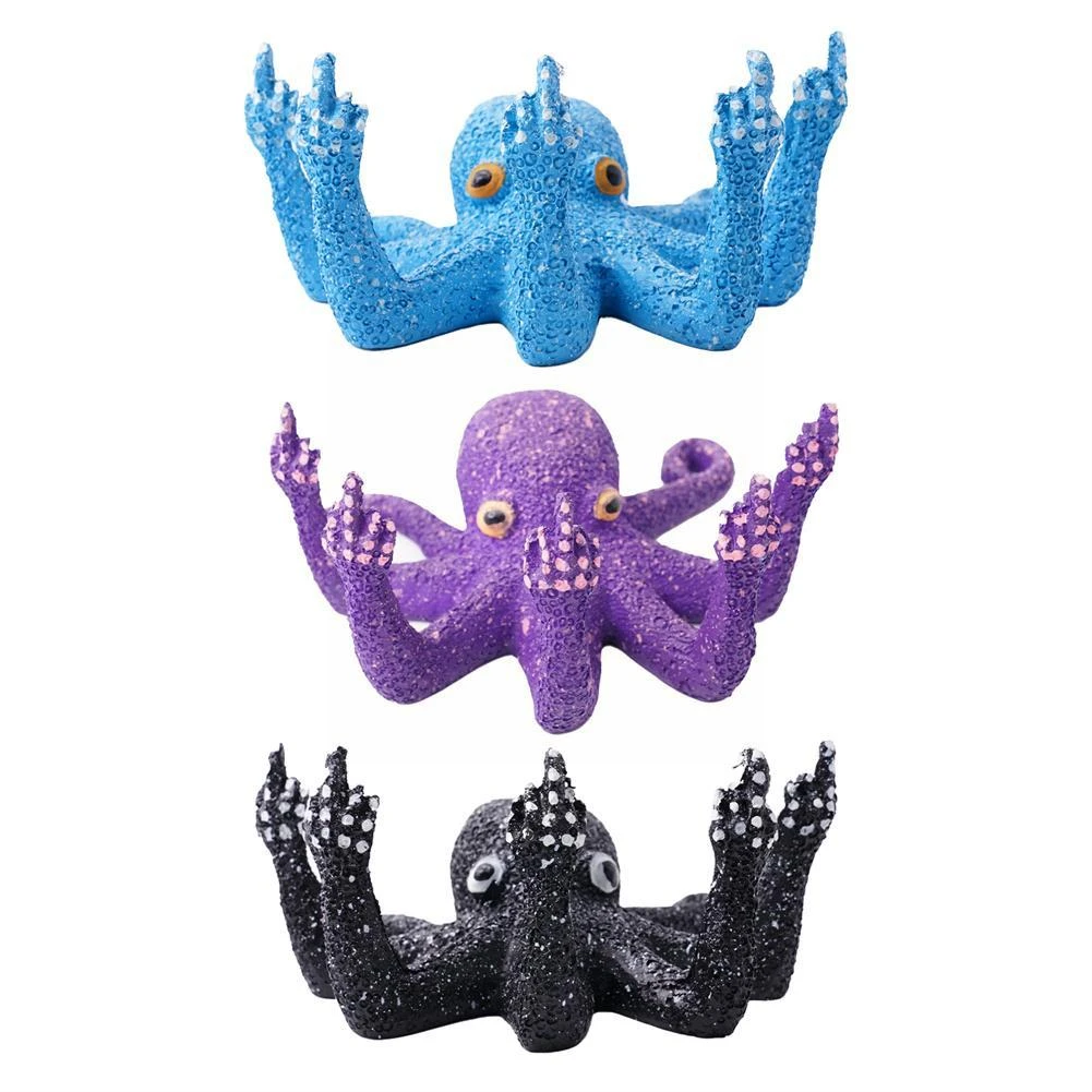 Middle Finger Octopus Statue Resin Garden Octopus Ornaments Garden ...