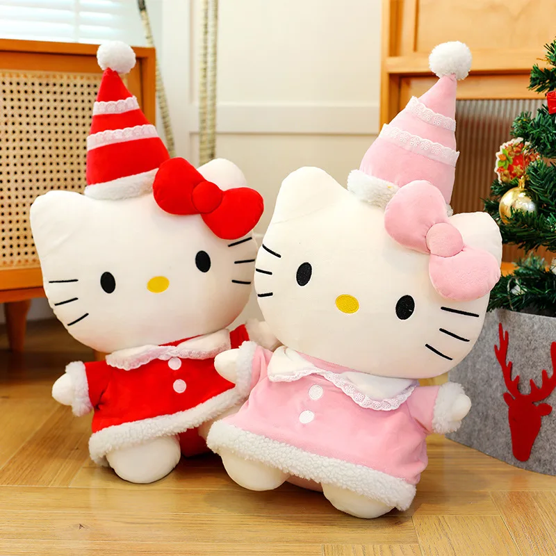 Hello-Kitty-Christmas-Plush-Toy-Sanrio-KT-Cat-Christmas-Hat-Soft-Filled ...