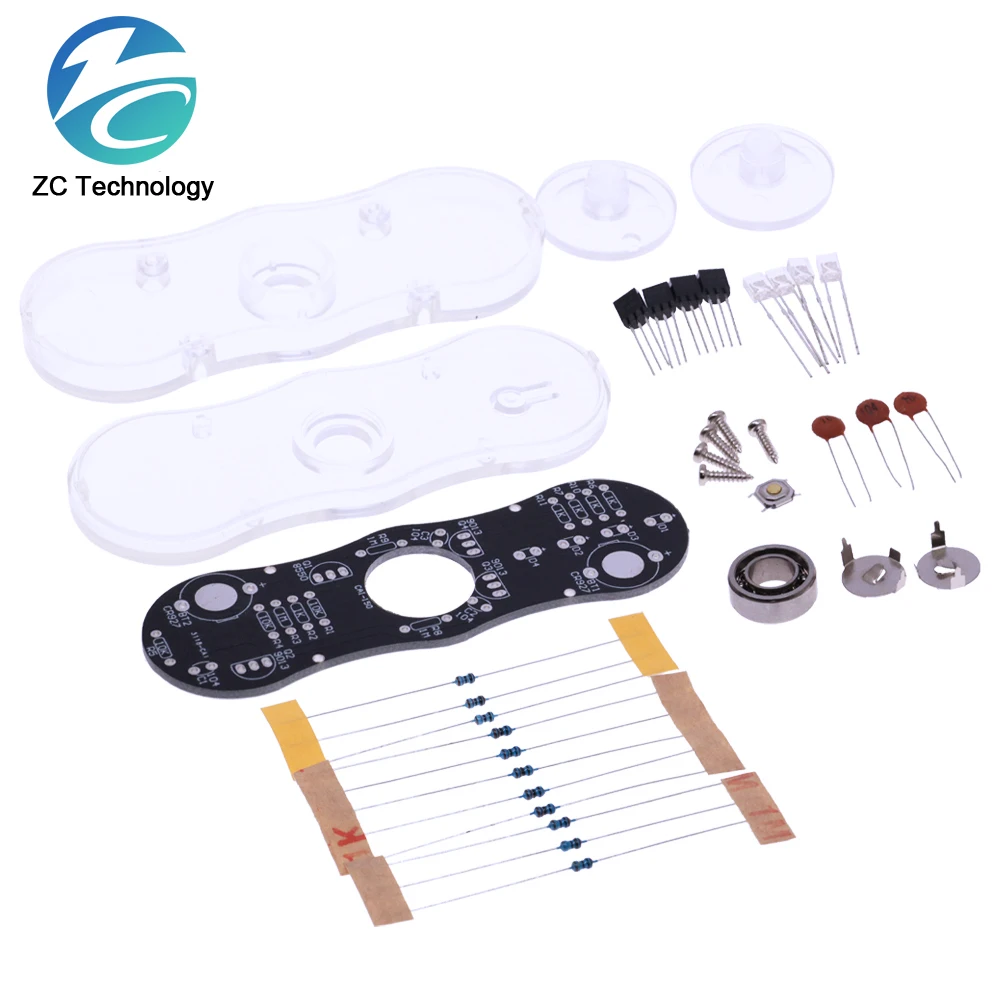 Electronic DIY Kit POV Rotate Fingertip Gyro DIY Soldering Kit Colorful ...