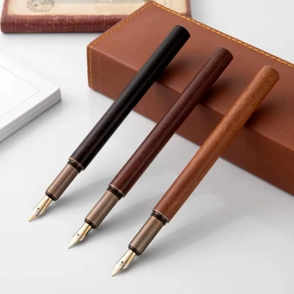 Luxury Retro Wood Bronze 0.5mm Fountain Pen Office Business Writing Art ...