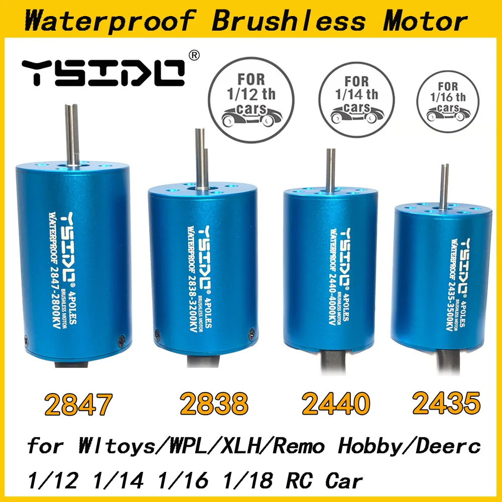 Ysido-リモートコントロールブラシレスモーター,2435 2440 2838 2847 35a 45aesc for wltoys ...