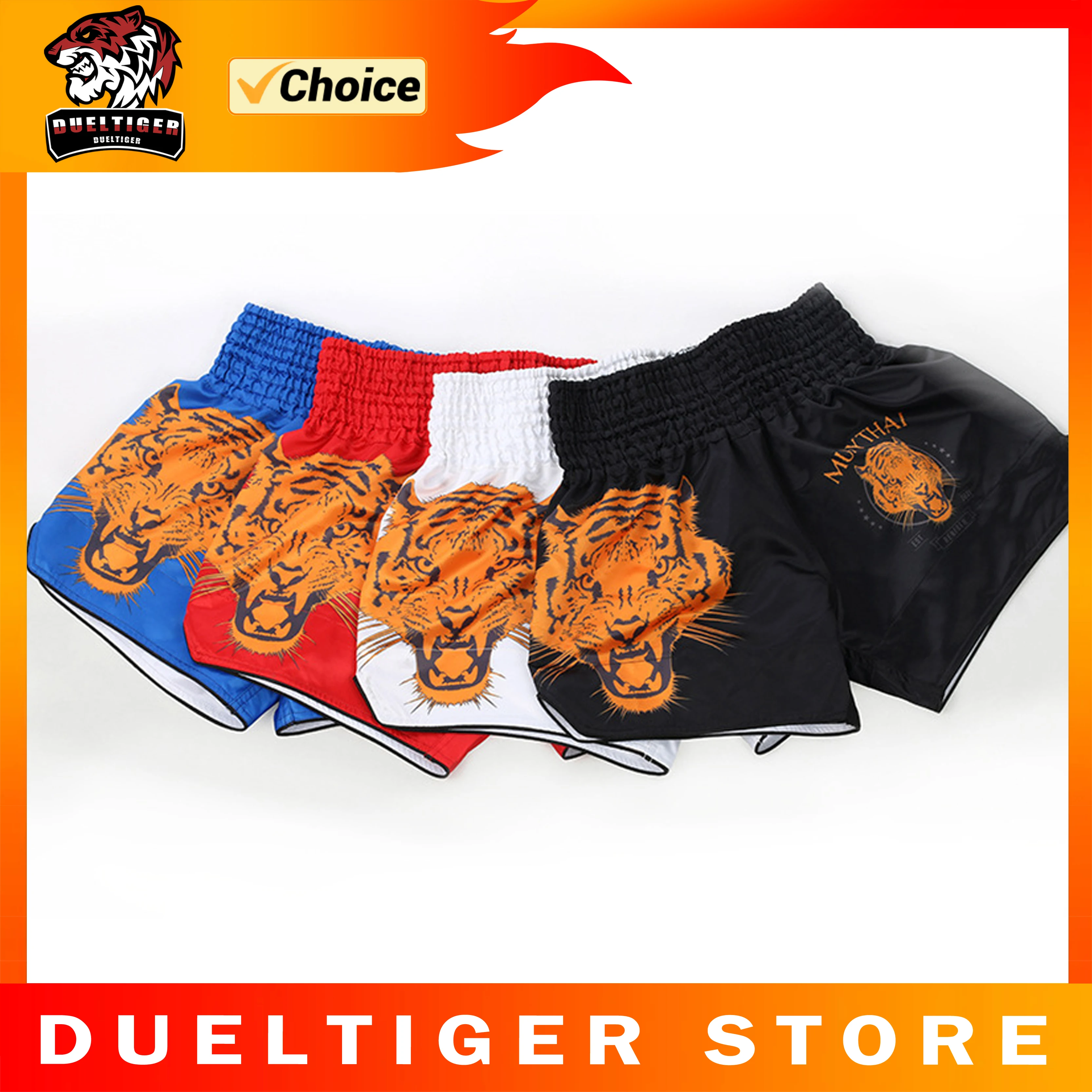 DUELTIGER-Muay-Thai-Shorts-Kick-Boxing-Shorts-MMA-Unisex-Pants-Tiger ...