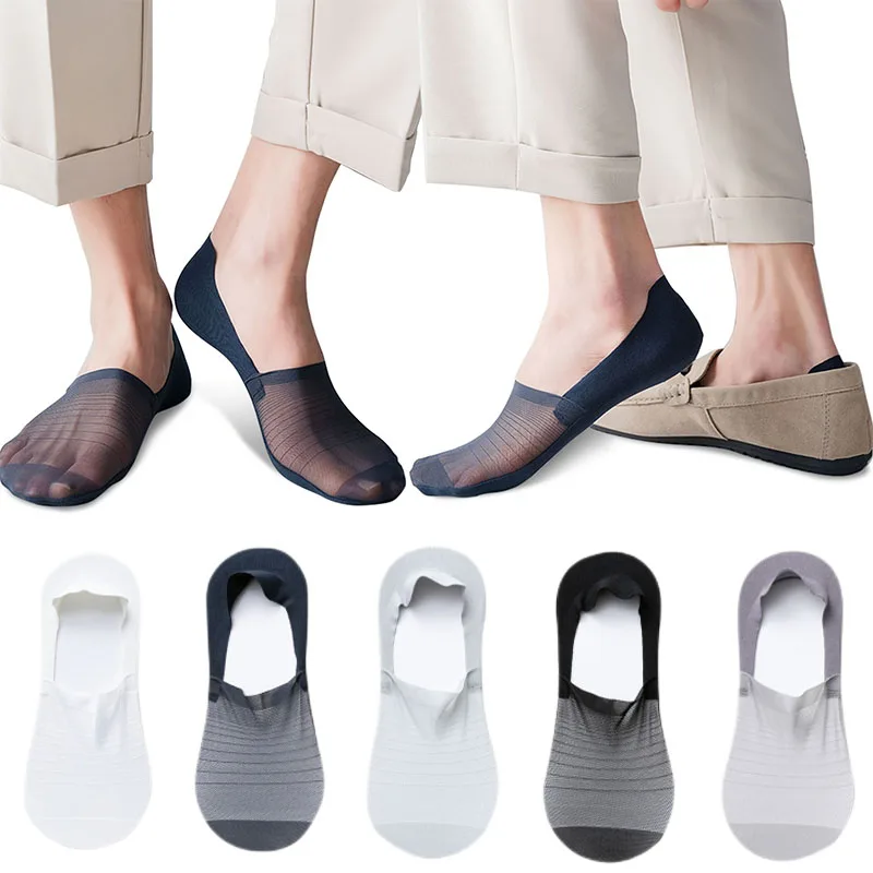 3pairs-Socks-for-Men-Summer-Ultra-thin-Invisible-Men-s-Boat-Sock ...