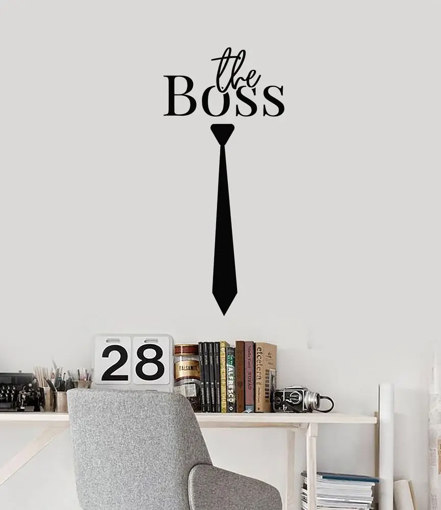 Office-Vinyl-Wall-Stickers-Boss-Tie-Decal-Boss-Office-Sticker-Mural ...