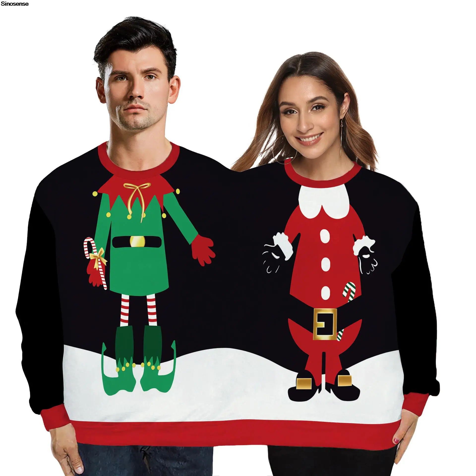 Su-teres-de-elfo-feo-para-dos-personas-jers-is-de-Navidad-Tops-con ...