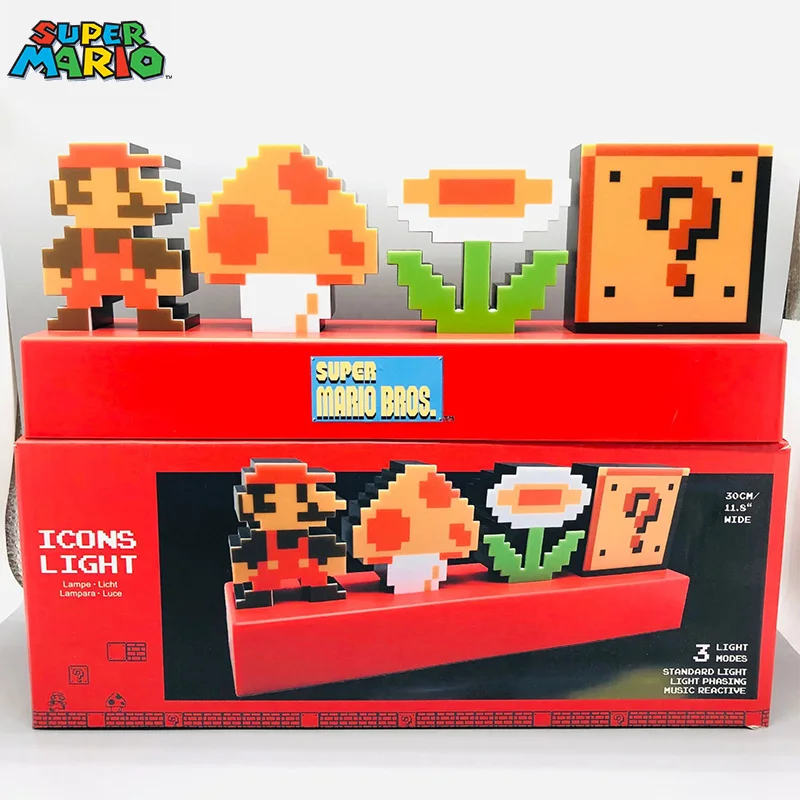 Game-Super-Mario-Bros-Figures-Anime-LED-Light-Pixel-Question-Mark-Cube ...