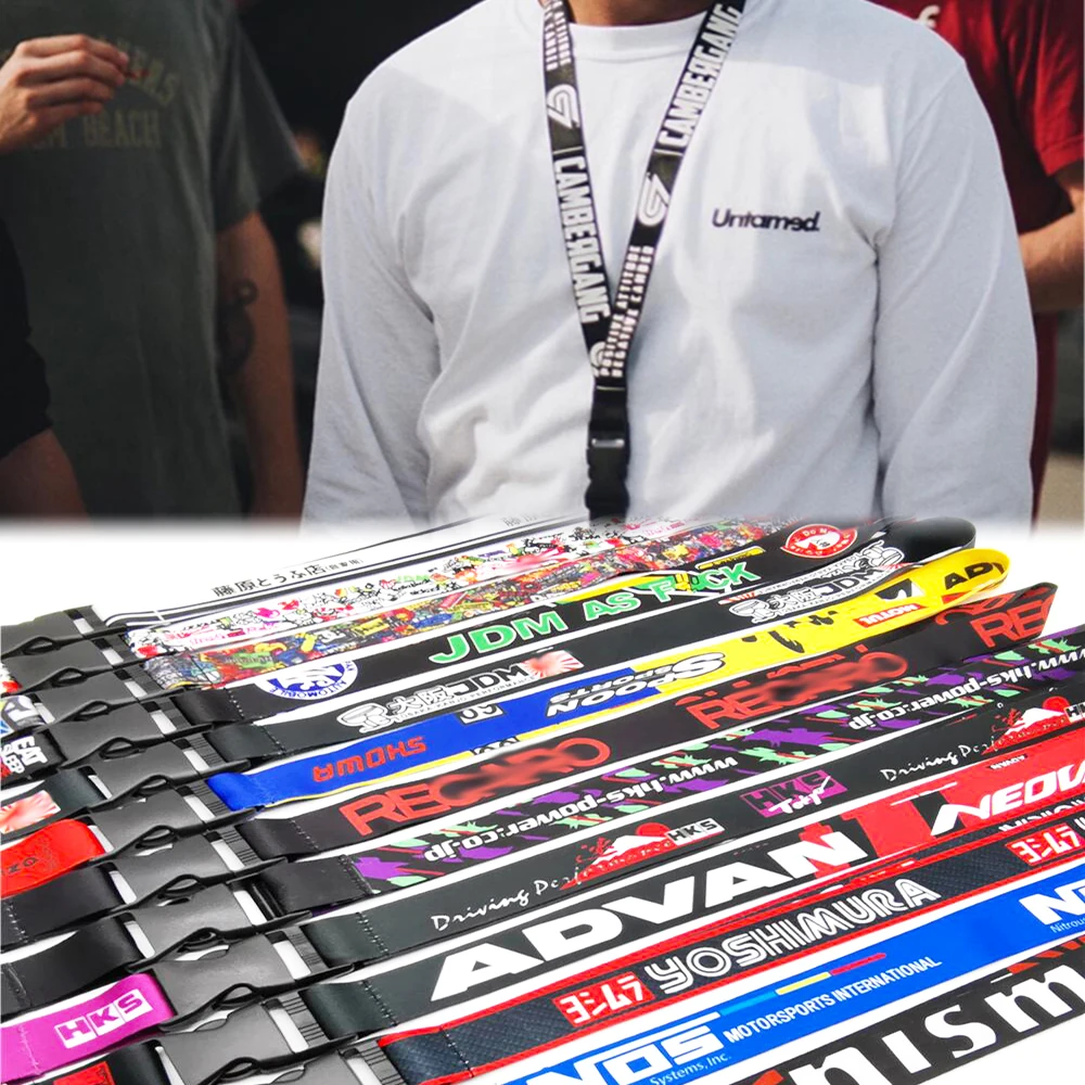 JDM Car Lanyard Racing Car Key Quick Release Key Strap Card Holder Cell ...