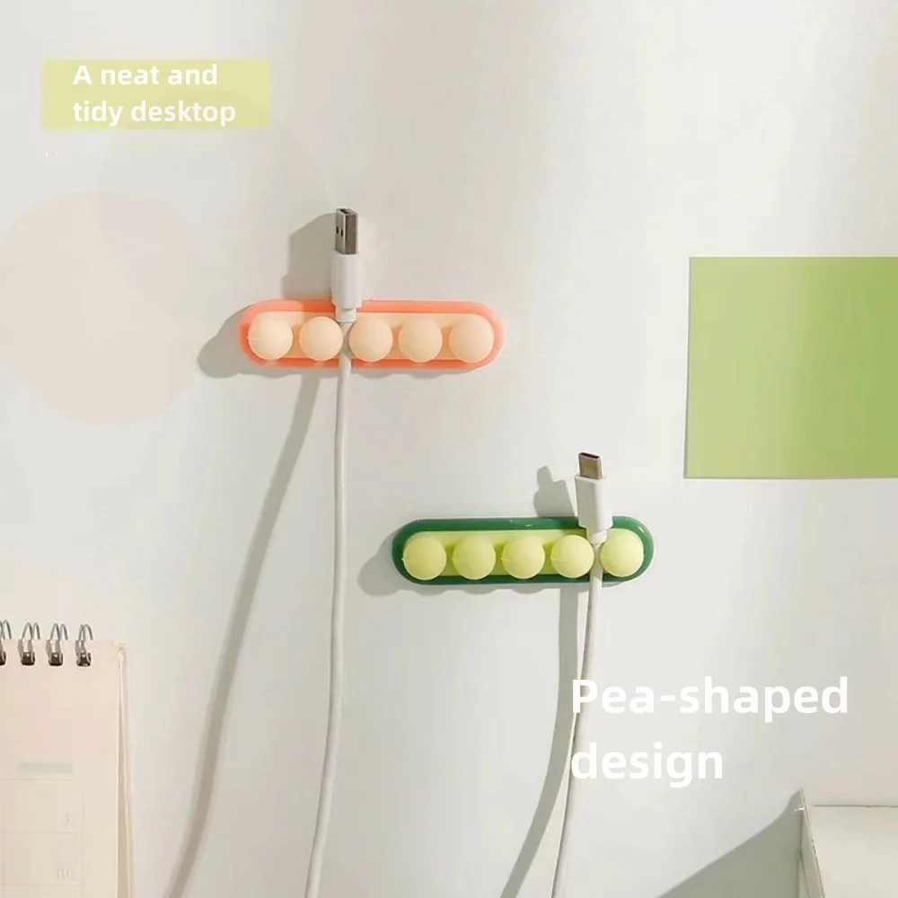 Pea-design-style-Solid-Silicone-Desktop-Cable-Fixer-4-Wire-Slot-Data ...