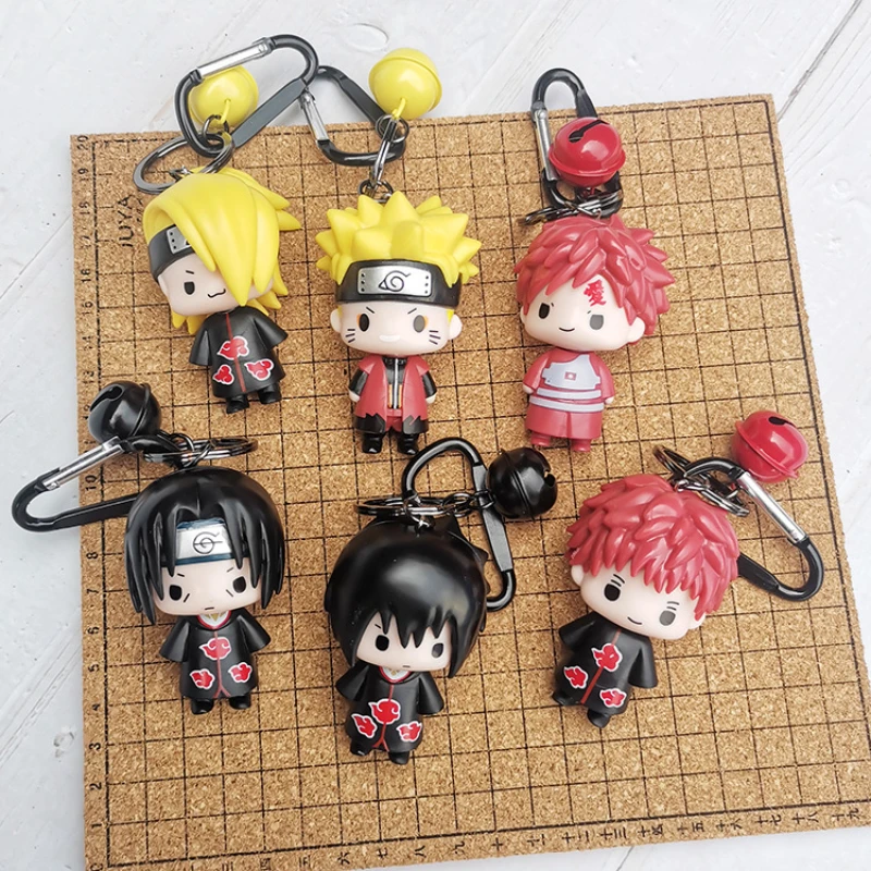 1pc Random Key Ring Anime Naruto Keychain Cartoon Figure Uzumaki Uchiha ...