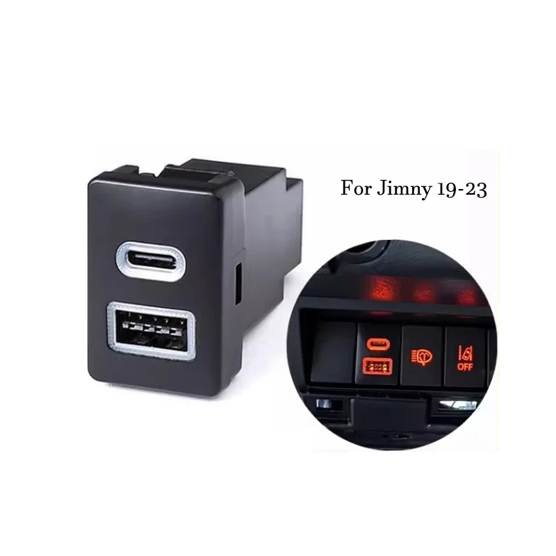 1PC Car Charger Socket Dual USB PD Type C Charging Outlet Power Adapter ...