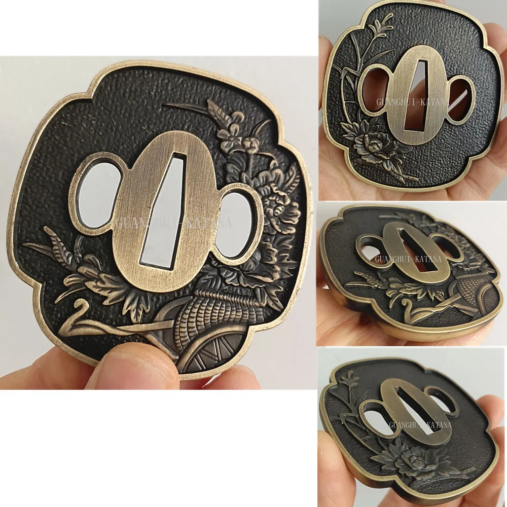 Nice-Alloy-Tsuba-Guard-For-Japanese-Samurai-Katana-Sword-DIY-Parts-W ...