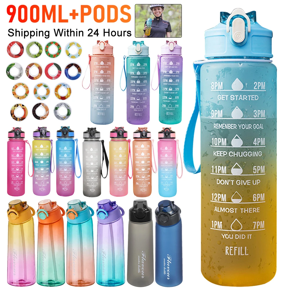 900ML-Drinking-Sports-Bottles-Frosted-Gradient-Cold-Water-Bottle-with ...