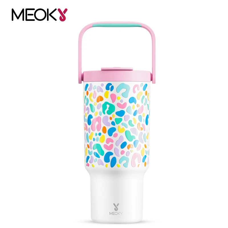 Meoky-32oz-Insulated-Handle-Mug-Colorful-Leopard-Prints-Long-Lasting ...