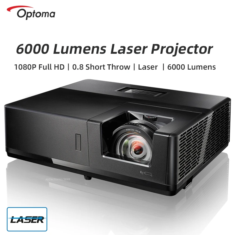 Optoma Laser Short Throw Projector 3D 6000 Lumens For Home Theater ...