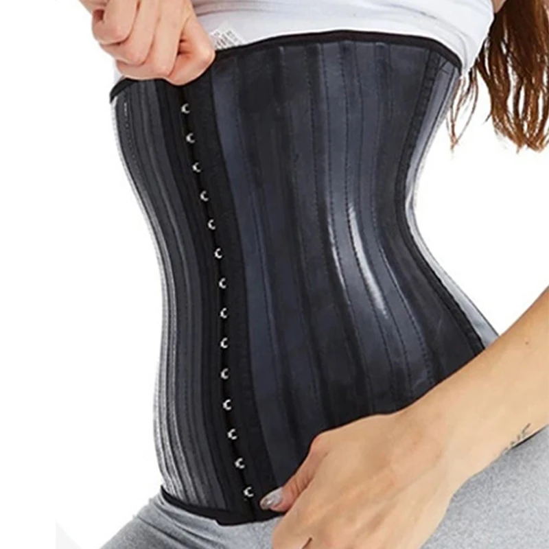 25 bones Waist Trainer Corset Latex Body Shapewear Women Tummy Shaper ...