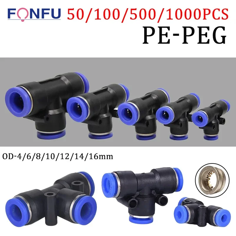 50-100-Stuks-Pe-Lucht-Connectoren-4-6-8-10-12Mm-Peg-Pneumatische ...
