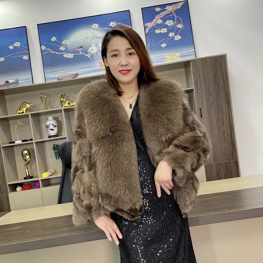 Women Winter Fashion Real Fur Thick Coats Warm Natural Fox Fur Coat ...
