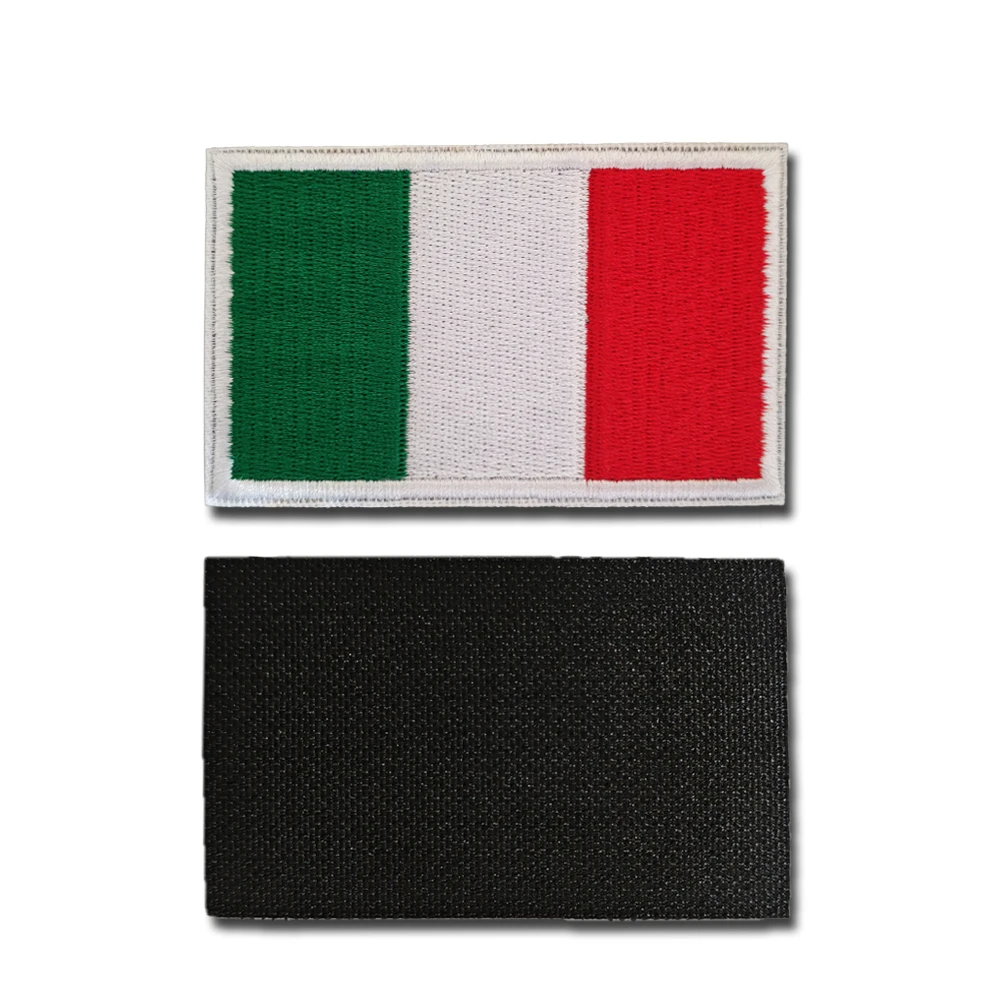 1Pc Italian Rectangular Colors Flag Embroidered Velcro Patches For ...