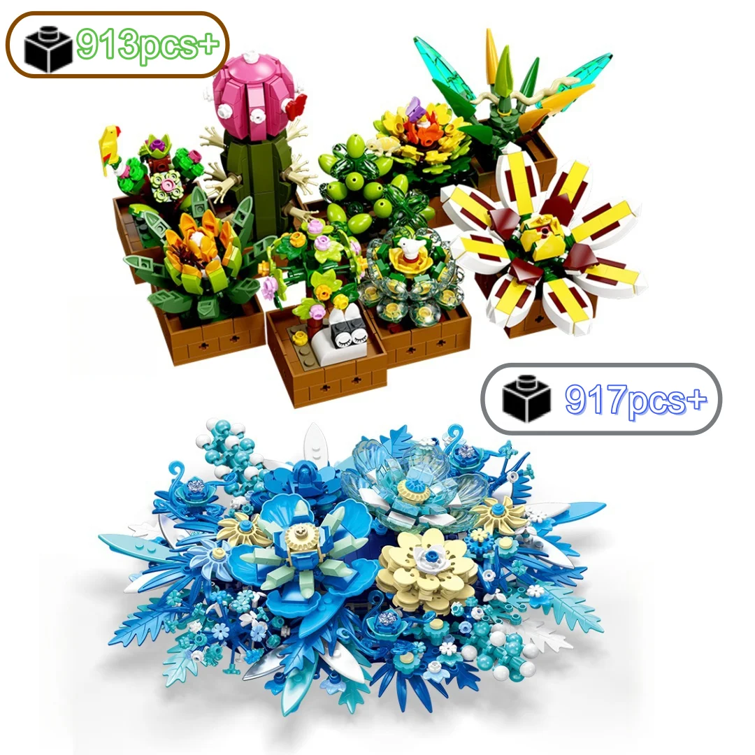 NEW DIY Romantic Flower Building Blocks ,Eternal Flowers ,Home Wall ...