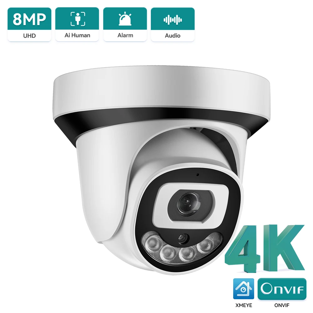 XMeye-cámara IP ONVIF Ultra HD de 8MP, dispositivo de vigilancia para interiores, con detección ...