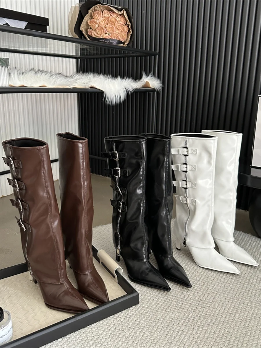 Pointy-Boot-Female-Shoes-Zipper-Sexy-Thigh-High-Heels-High-Sexy-Luxury ...