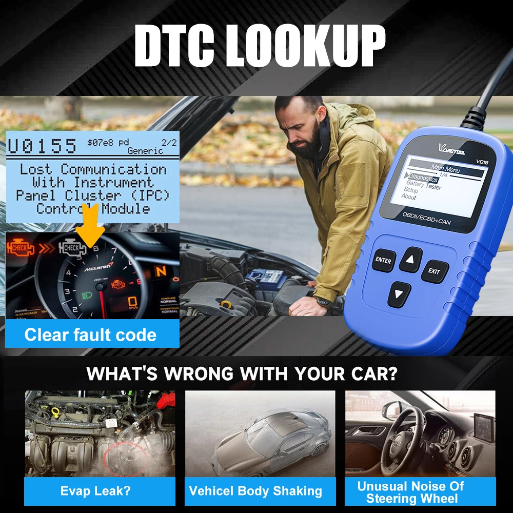 VDIAGTOOL VD10 Review OBD2 Code Reader, 60% OFF
