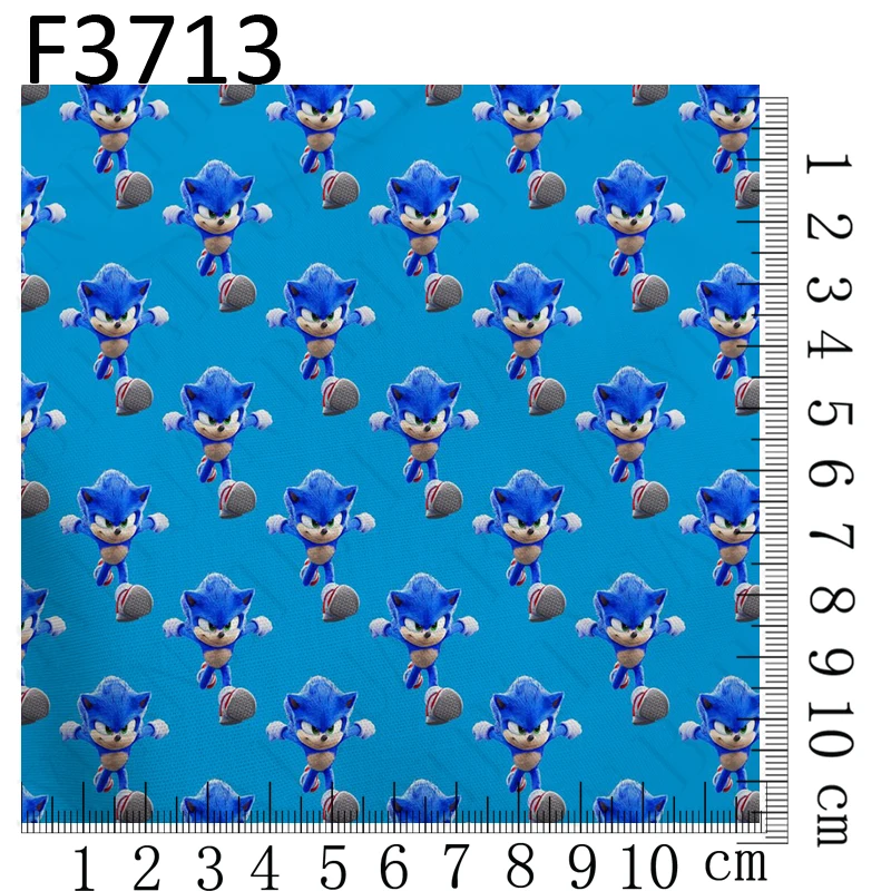 45*145CM Juego DIY Dibujos animados Poliéster Algodón Sonic The ...