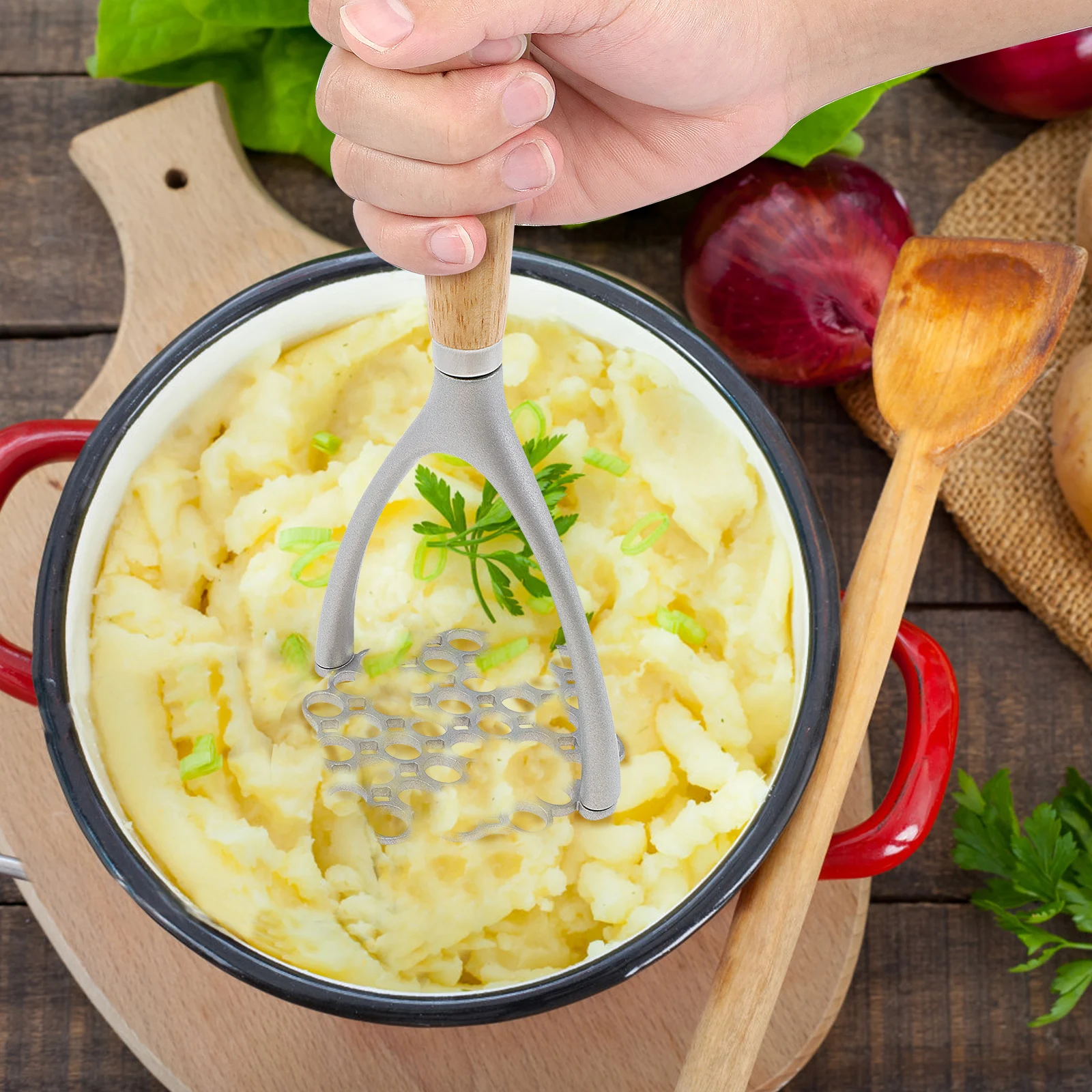 Potato-Masher-with-Handle-Non-Stick-Potato-Press-Double-Arc-Potato ...