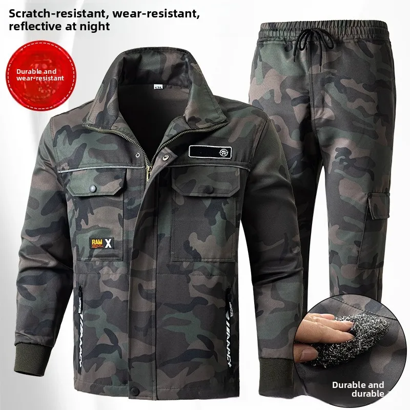 Spring and Autumn workwear set for men and women, thick and wear ...