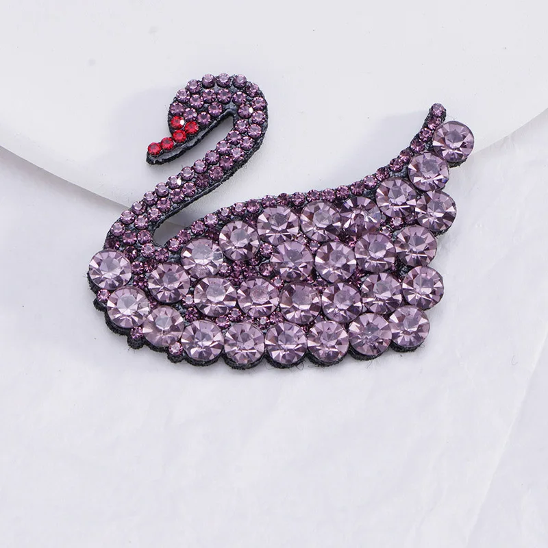 Iron on Patches Rhinestone Applique Thermal Badges Swan Sewing ...