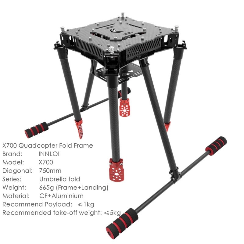 INNLOI-X700-700-650-750mm-Drone-Frame-Carbon-Fiber-QuadCopter-Umbrella ...