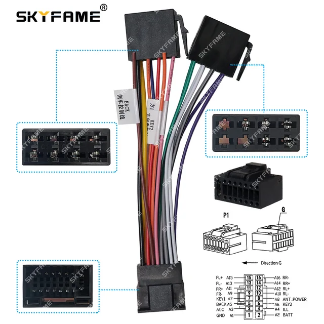 Alpine Accessories Alpine 16-Pin Wiring Harness Connector – A16A Plug ...