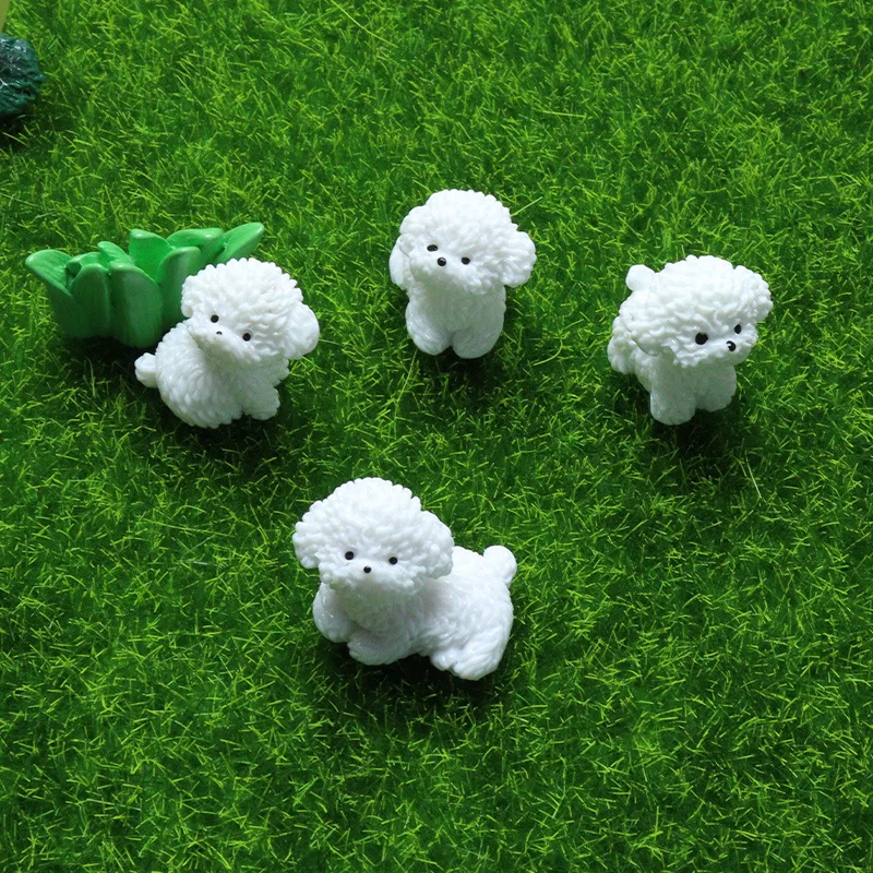 Cartoon Puppy Dog Cute Mini Dog Resin Statue Resin Craft Miniature ...