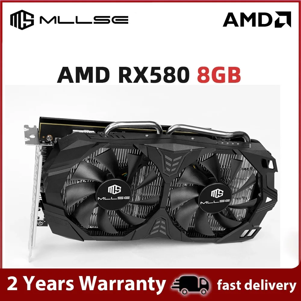 MLLSE Video Card AMD RX580 8GB Gaming GDDR5 256Bit PCI Express 3.0 ×16 ...
