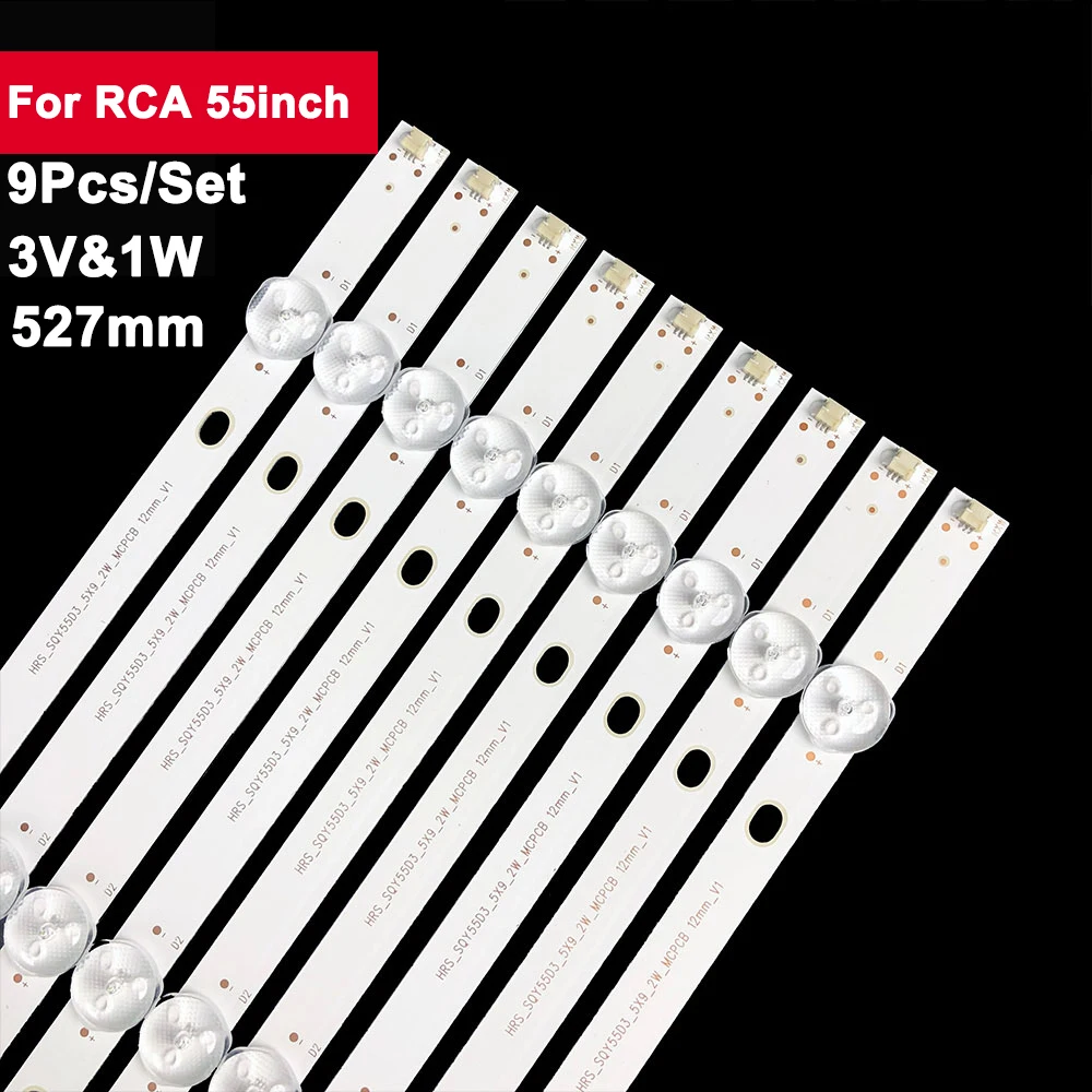 9pcs-Led-Tv-Backlights-Strip-For-RCA-55inch-PLED5544U-HV550QUB-F5A-RCA-RNSMU5545-K55DLY8US-HRS ...