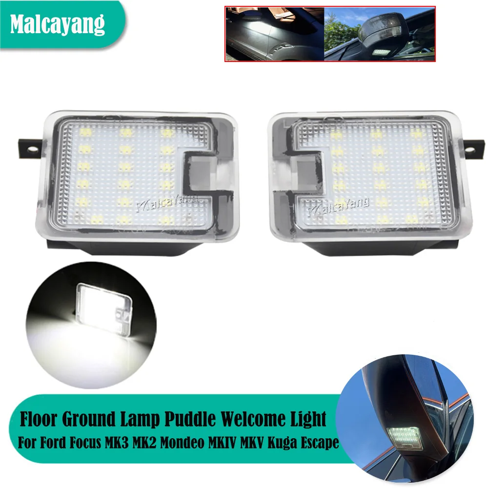 LED Puddle Light Under Side Mirror Light For Ford Focus MK3 MK2 Mondeo ...