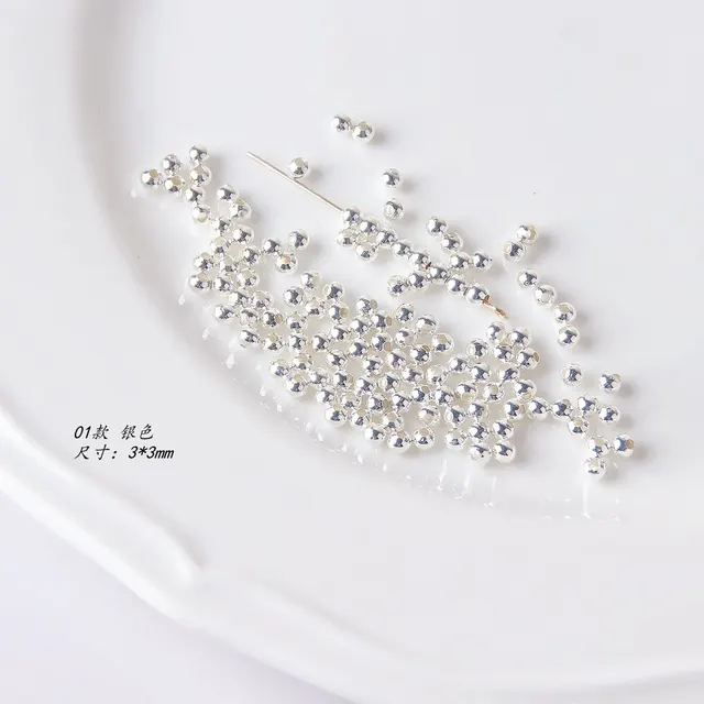 120pcs 18K Gold Plated 3mm Round Spacer Beads For Bracelet Making Bead ...