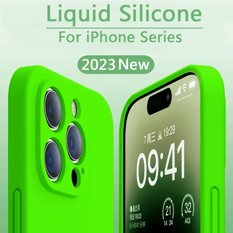 Original-Liquid-Silicone-Phone-Case-For-iPhone-16-15-14-13-11-12-Pro ...