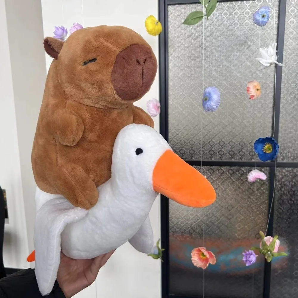 Riding-Goose-Capybara-Plush-Toy-Riding-Crocodiles-Pullable-Capybara ...