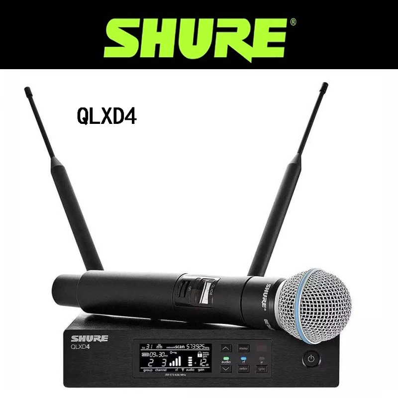 Shure Qlxd4 Beta58 Uhf True Diversity Concentration Professional Wireless Microphone System For ...