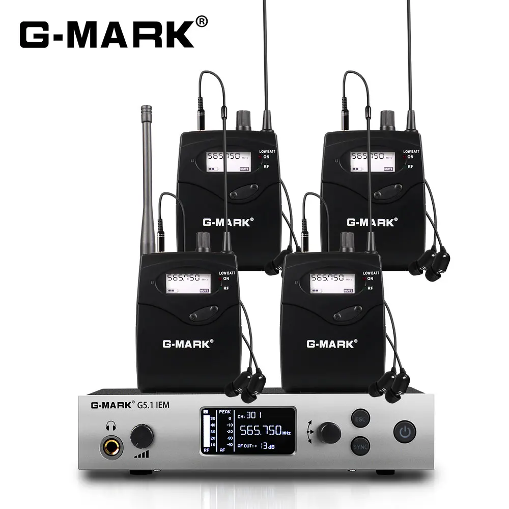 Wireless-In-Ear-Monitor-System-G-MARK-G5-1IEM-UHF-Single-Channel-frequ ...