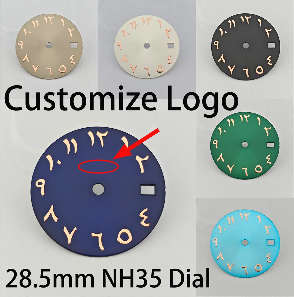 28-5mm-Watch-Dial-NH35-Dial-Arabic-Numeral-Dial-Custom-DIY-LOGO-Laser ...