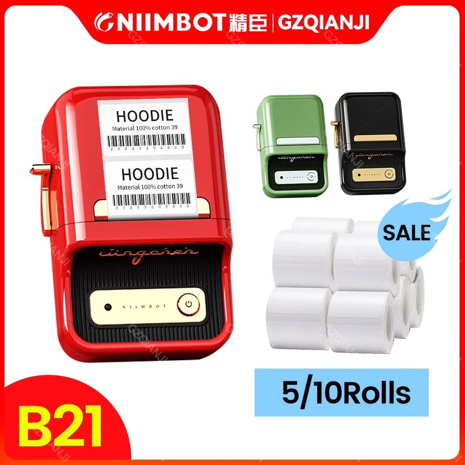 2022-New-Niimbot-B21-Handheld-Small-Portable-Bluetooth-Thermal-Label ...