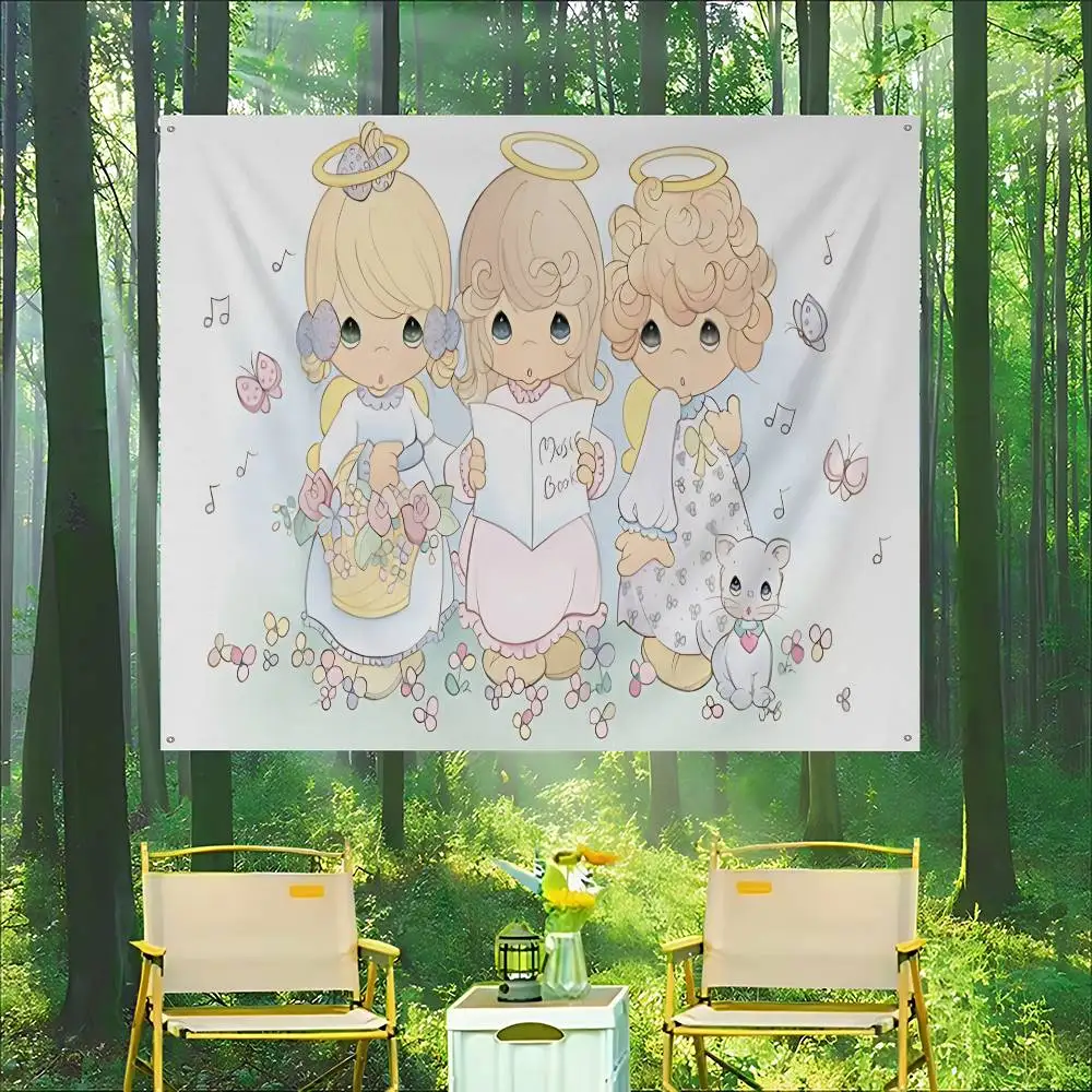 Precious Moments Cute Anime Family Gatherings Outdoor Atmosphere Flags ...